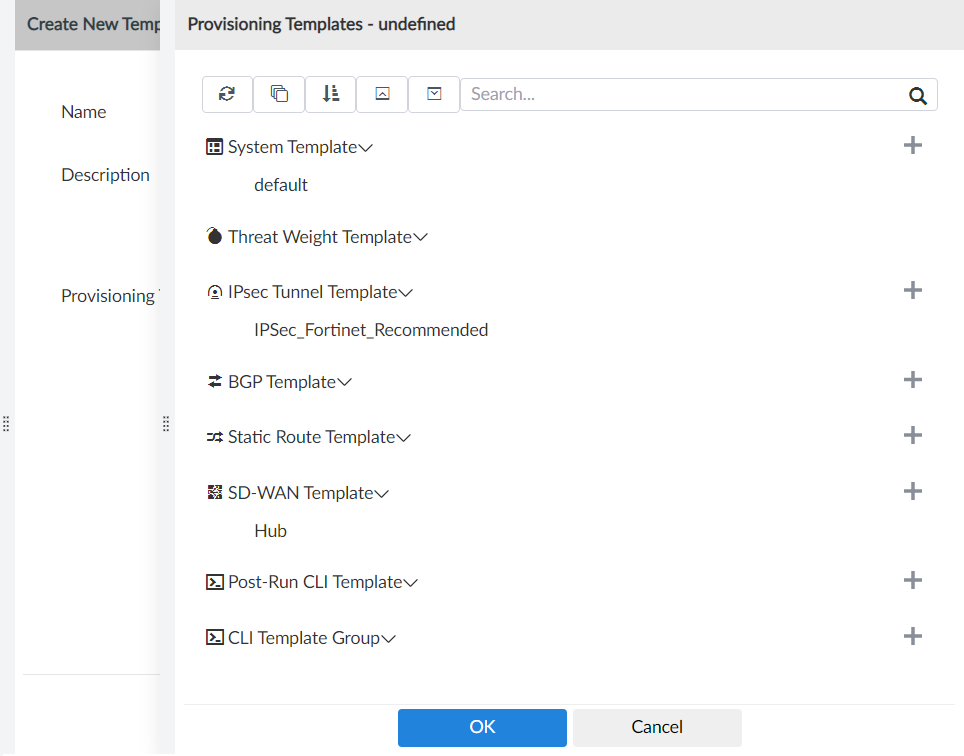 Creating template groups | FortiManager 7.4.3 | Fortinet Document Library